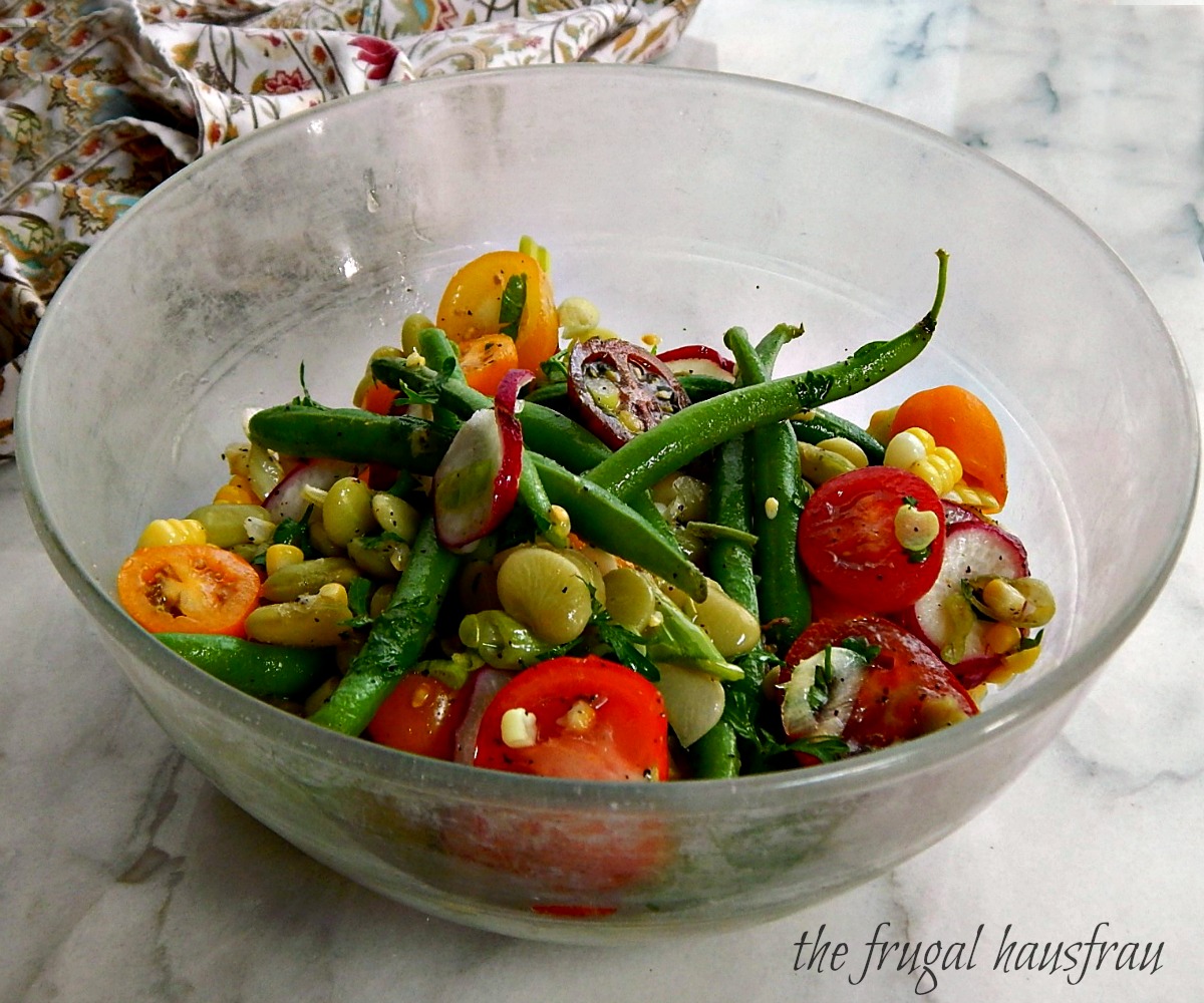 Summer Bean Salad with Corn & Tomatoes - Frugal Hausfrau
