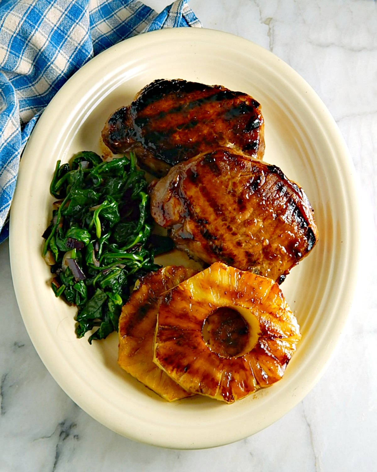 Grilled Hawaiian Pineapple Pork Chops - Frugal Hausfrau