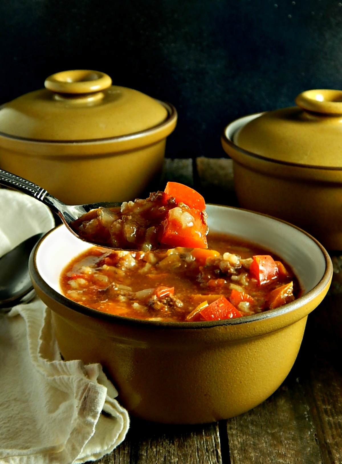 Stuffed Bell Pepper Soup Instant Pot/Stove Top - Frugal Hausfrau