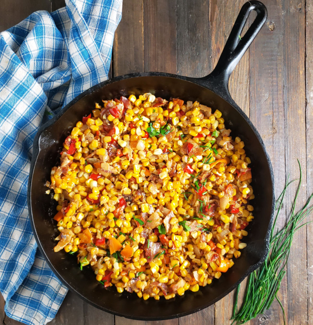 Quick Corn & Bell Pepper Maque Choux - Frugal Hausfrau
